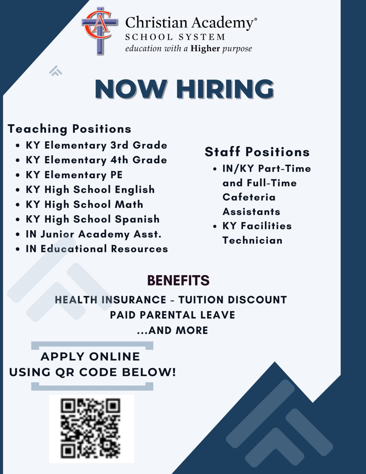 Join Our Team - Now Hiring for the 2024-2025 School Year! - Christian ...